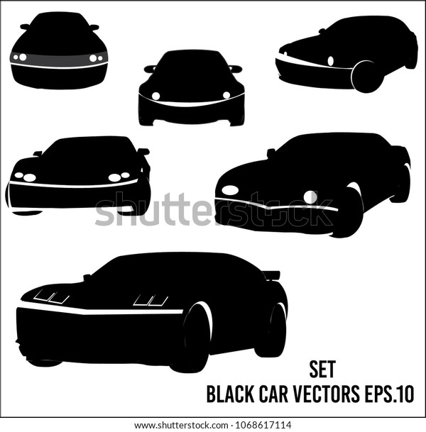 Black Cars Vector Set Stock Vector (Royalty Free) 1068617114 | Shutterstock