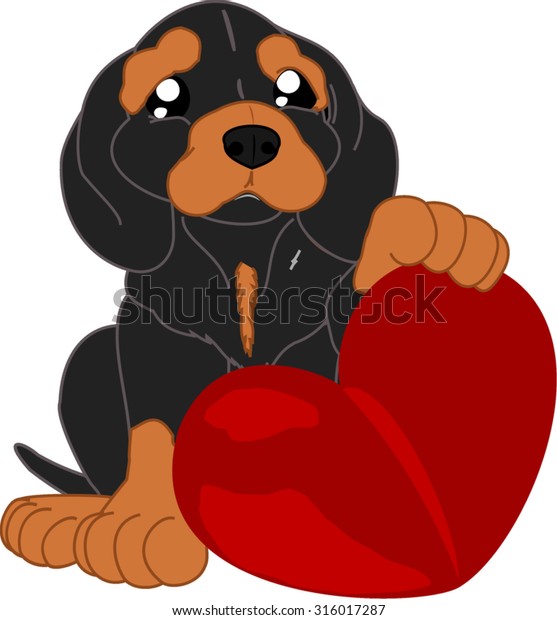 Black Cartoon Dog Heart Stock Vector (Royalty Free) 316017287 ...