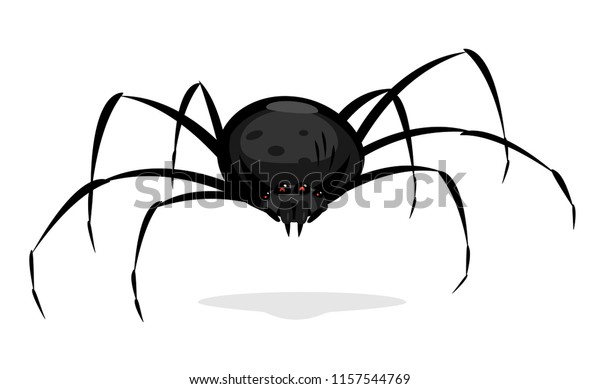 Black Cartoon Spider Stock Vector (Royalty Free) 1157544769 | Shutterstock