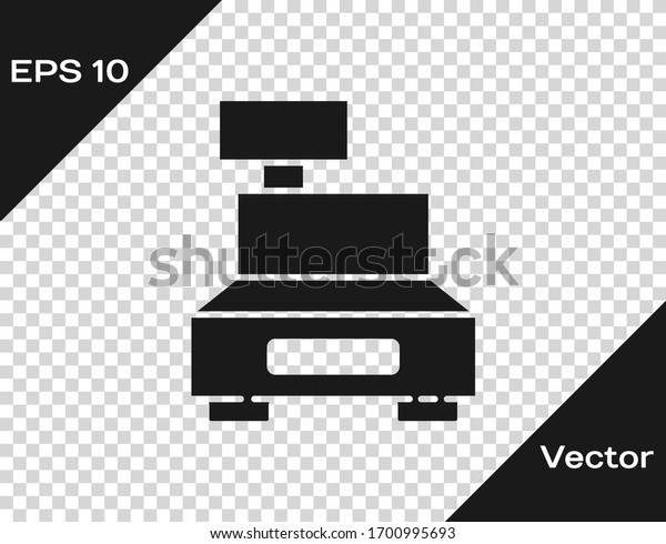 Black Cash Register Machine Check Icon Stock Vector (Royalty Free ...