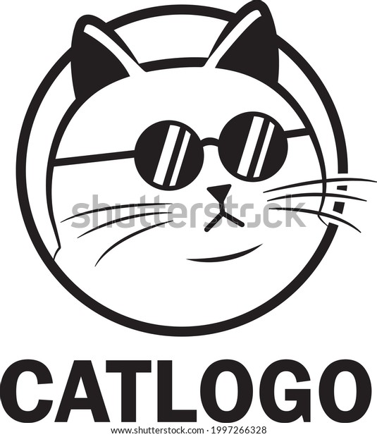Black Cat Circle Logo Design Stock Vector (Royalty Free) 1997266328 | Shutterstock
