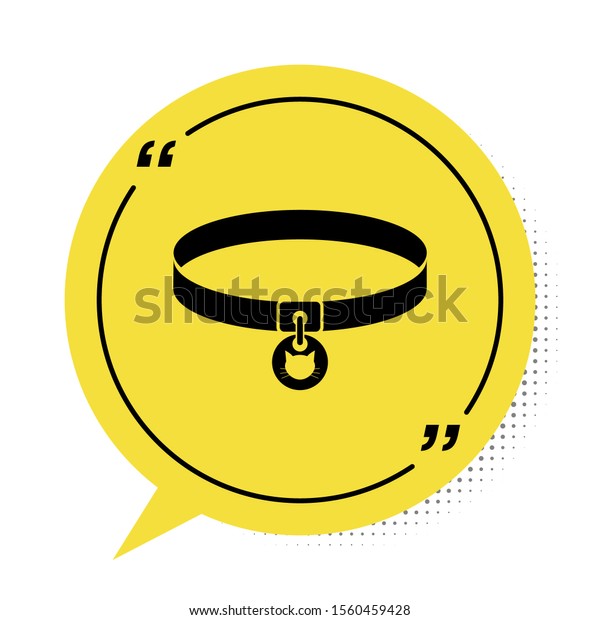 Black Cat Collar Name Tag Icon Stock Vector (Royalty Free) 1560459428 ...