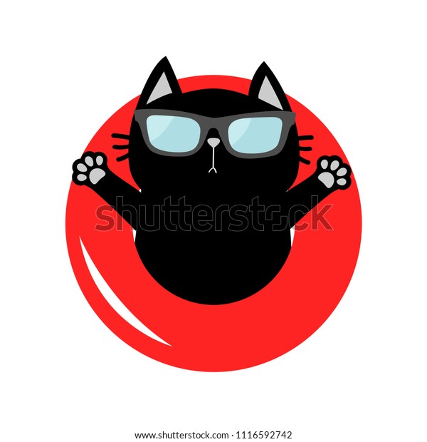 Black Cat Floating On Red Air Stock Vector (Royalty Free) 1116592742 ...