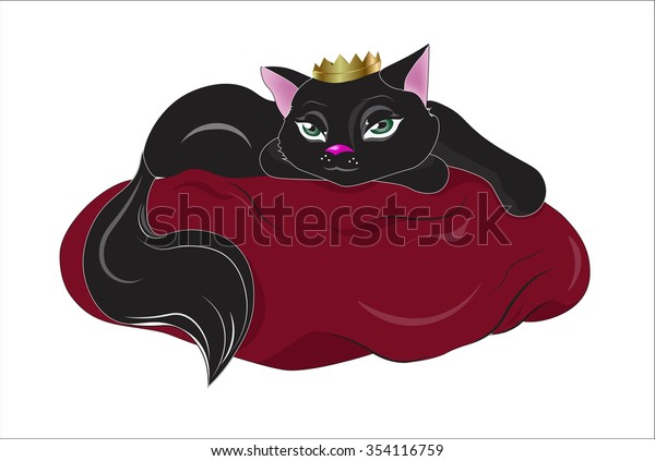 Black Cat Queen Crown Lies On Stock Vector (Royalty Free) 354116759 ...