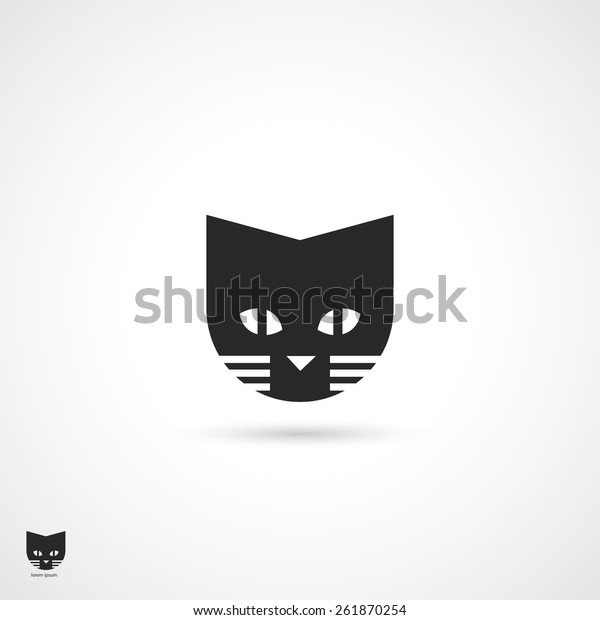 Black Cat Symbol Vector Illustration Stock Vector (Royalty Free ...