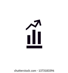 Black Chart Graph Icon White Background Stock Vector (Royalty Free ...