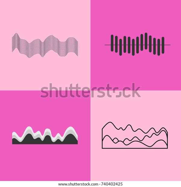 Black Charts Collection Curved Lines Representing Stock Vector (Royalty ...