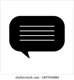 Black Chat Icon Vector Illustration Flat Stock Vector (Royalty Free ...