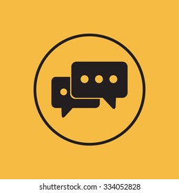 Black Chat Icon Vector Illustration Stock Vector (Royalty Free ...