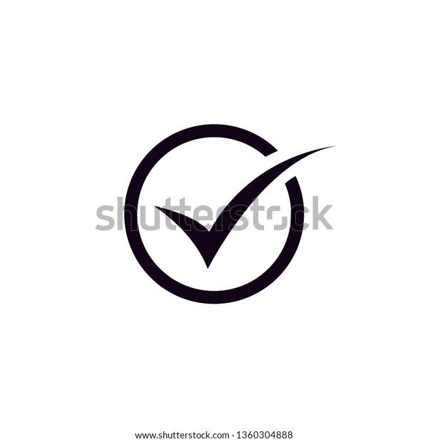 Black Check Icon White Background Stock Vector (Royalty Free ...