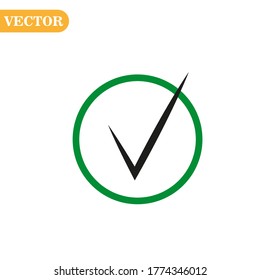 Black Check Mark Icon Green Circle Stock Vector (Royalty Free ...