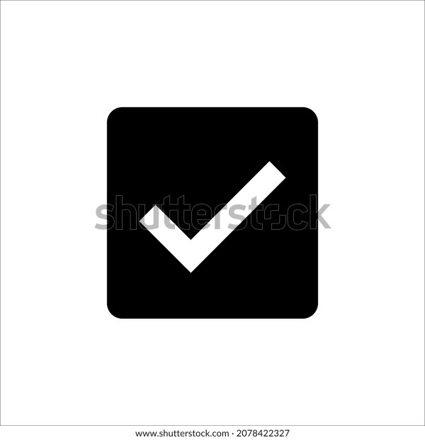 Black Check Mark Icon Tick Symbol Stock Vector (Royalty Free ...
