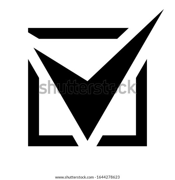 Black Checkbox Icon Tick Symbol Square Stock Vector (Royalty Free ...