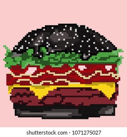 Black Cheeseburger Pixel Art 스톡 벡터(로열티 프리) 1071275027 | Shutterstock