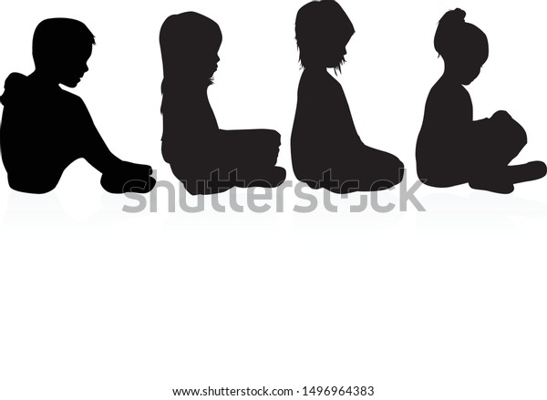 Black Children Silhouettes Vector Work Stock Vector (Royalty Free ...