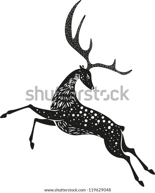 Venado negro de Navidad: vector de stock (libre de regalías) 119629048 ...
