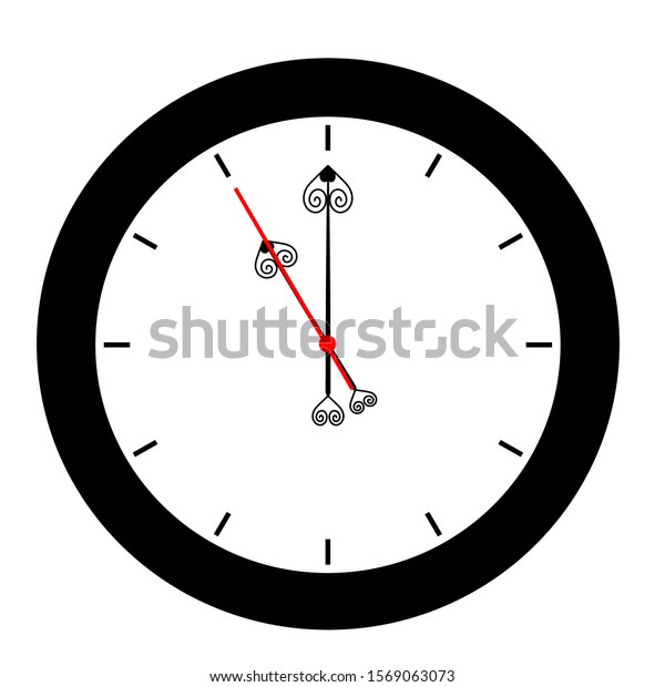 Black Circle Clock Showing 11 Oclock Stock Vector (Royalty Free ...