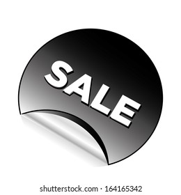Black Circle Icon White Text Sales Stock Vector (Royalty Free ...