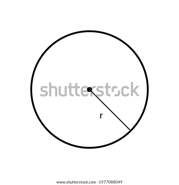 Black Circle Line Radius Line On: vector de stock (libre de regalías ...