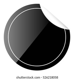 Black Circle Tag Label Curl Effect Stock Vector (Royalty Free ...