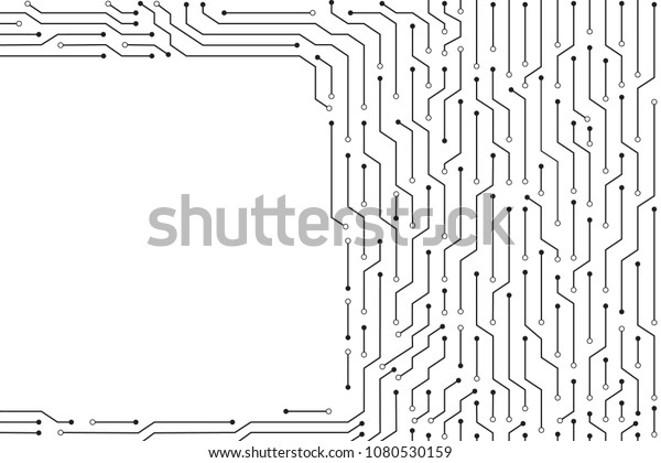 Black Circuit Line On White Background Stock Vector (Royalty Free ...