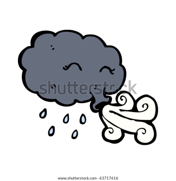 Black Cloud Blowing Wind Cartoon Stock Vector (Royalty Free) 63717616