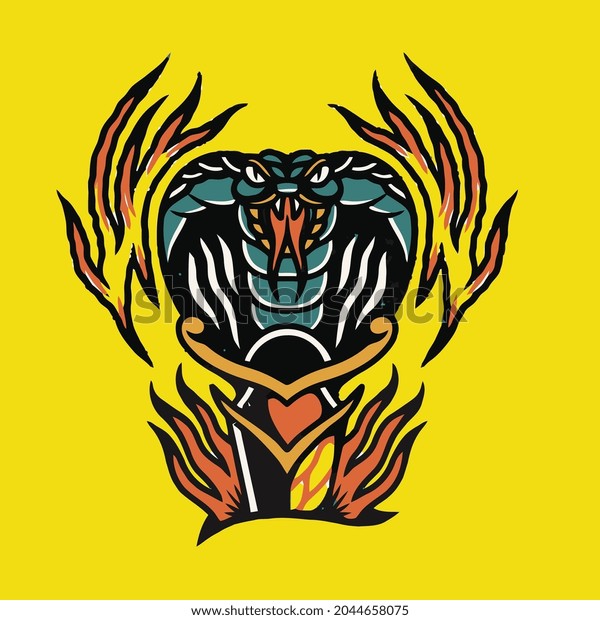 colmillos de cobra negra, espada y: vector de stock (libre de regalías ...