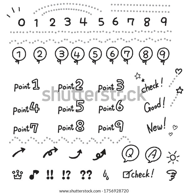 Black Color Hand Drawing Number Symbol Stock Vector (Royalty Free ...