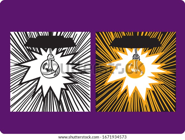 Black Color Light Bulb Pop Art Stock Vector (Royalty Free) 1671934573 ...