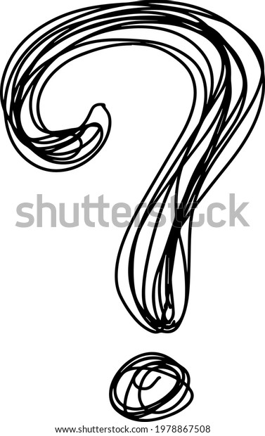 Black Color Line Drawing Question Mark Stock Vector (Royalty Free ...