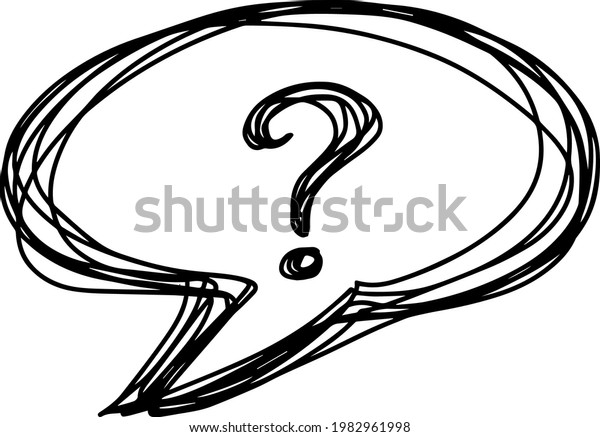 Black Color Line Drawing Question Mark Stock Vector (Royalty Free ...