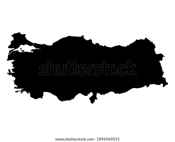 Black Color Turkey Map Isolated On Stock Vector (Royalty Free ...