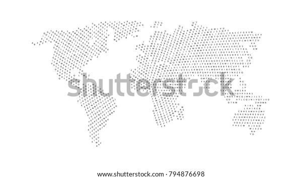 Black Color World Map Isolated On Stock Vector (Royalty Free) 794876698 ...
