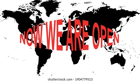 Black Color World Map Slogans Red Stock Vector (Royalty Free ...