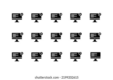 Black Computer Icons Editable Black Computer Stock Vector (Royalty Free ...