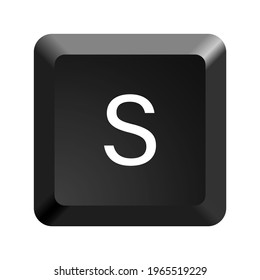 Black Computer Keyboard Key Letter S Stock Vector (Royalty Free ...