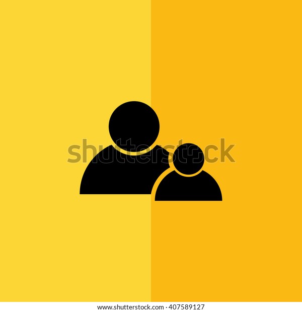 Black Contact People Vector Icon Yellow Stock Vector (Royalty Free ...