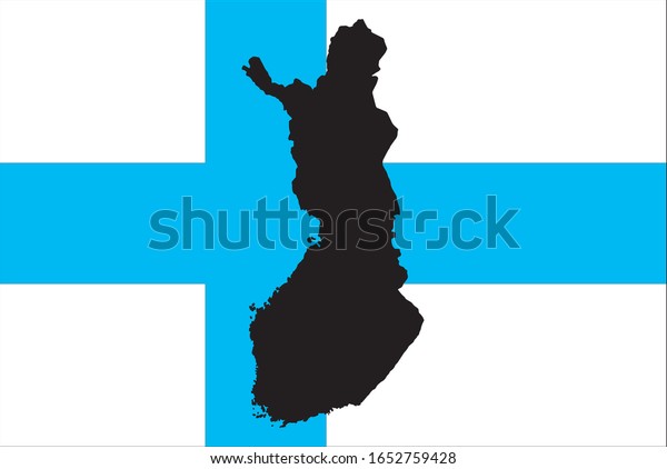 Black Contour Map Finland On National Stock Vector (Royalty Free ...