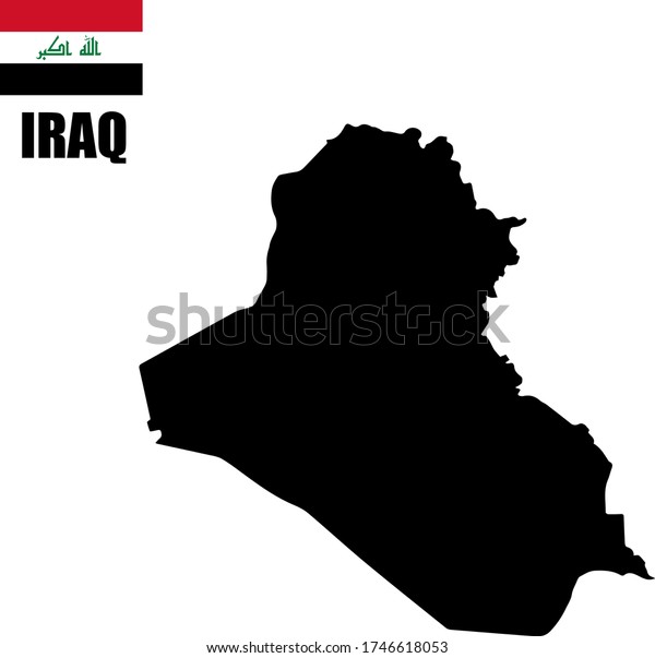 Black Contour Map Iraq Coast National Stock Vector (Royalty Free ...