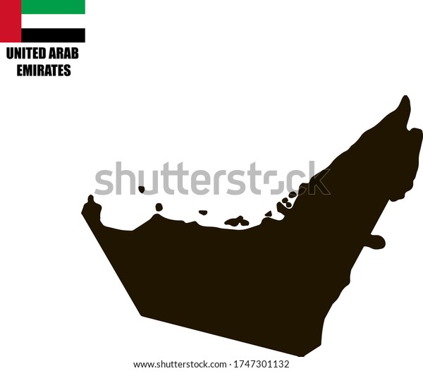 Black Contour Map United Arab Emirates Stock Vector (Royalty Free ...