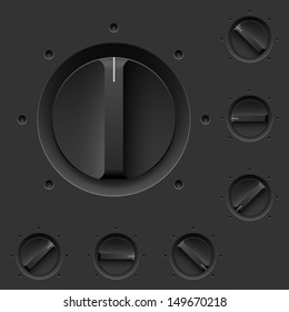 Black Control Panel Switches Illustration Design Stock Vector (Royalty ...