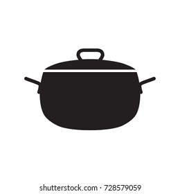 Black Cooking Pot Icon Vector Illustration Stock Vector (Royalty Free ...
