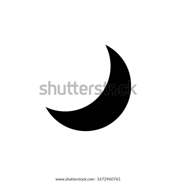 Black Crescent Moon Isolated On White Stock Vector (Royalty Free ...