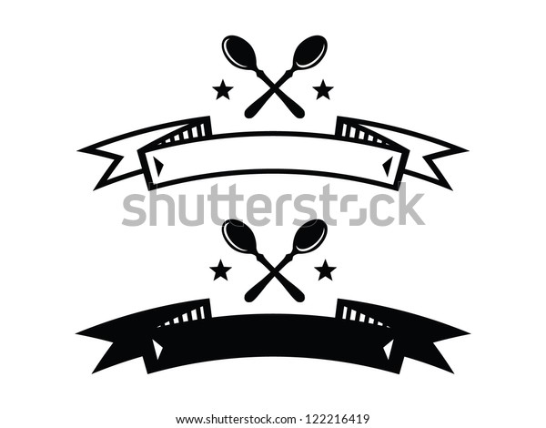 Black Crossing Spoons White Black Banners Stock Vector (Royalty Free ...