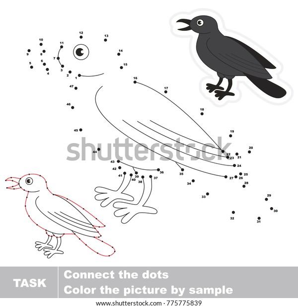 Black Crow Dot Dot Educational Game Stock Vector (Royalty Free ...