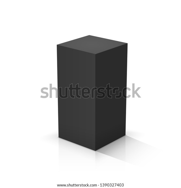 Black Cuboid On White Background Vector Stock Vector (Royalty Free ...