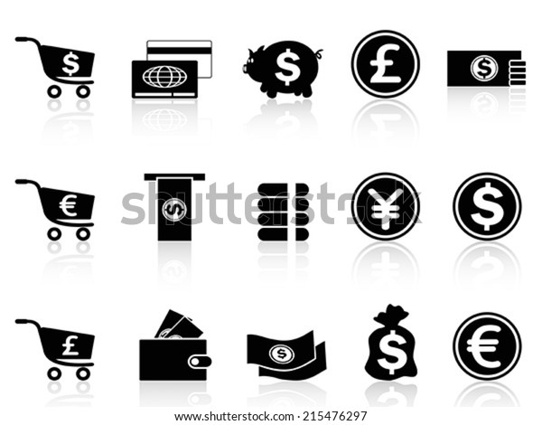 Black Currency Icons Set Stock Vector (Royalty Free) 215476297 ...