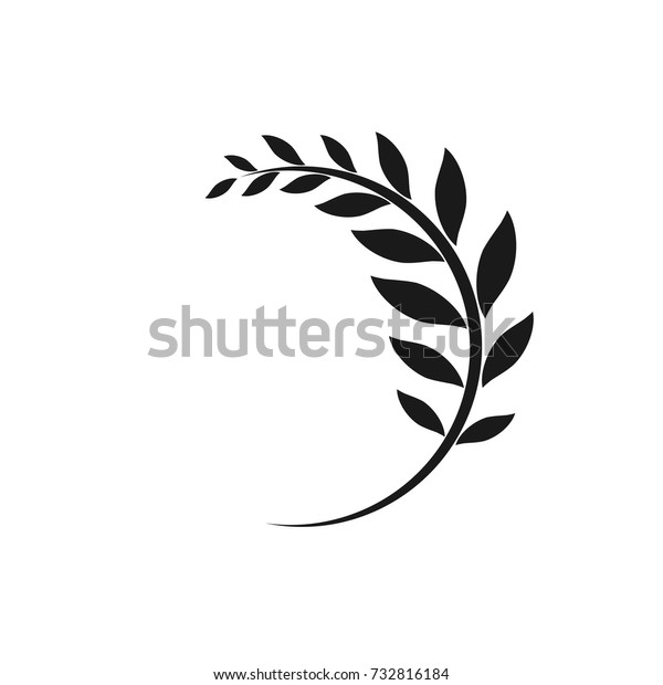 Black Curved Twig Isolated On White Stock Vector (Royalty Free) 732816184