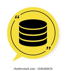 Black Database Icon Isolated On White Stock Vector (Royalty Free ...
