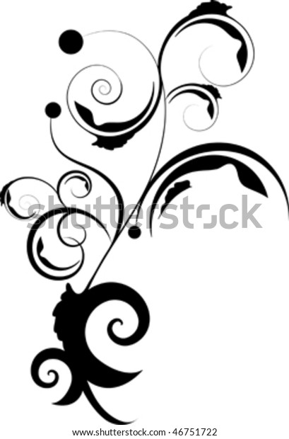 Black Decorative Design Isolated On White Stock Vector (Royalty Free ...